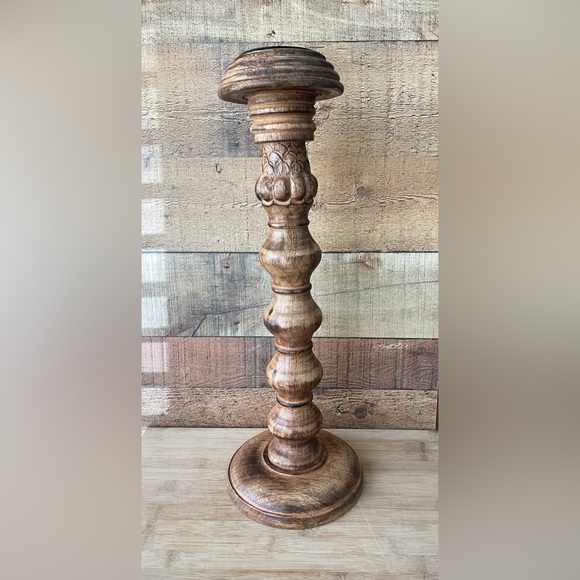 Accents | Extra Large Wooden Candlestick | Poshmark